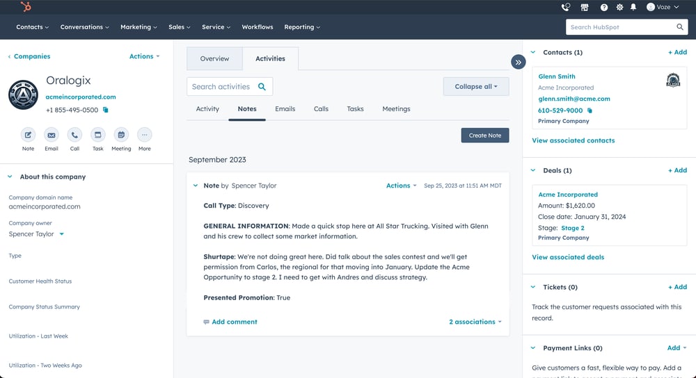 Hubspot Integration | Voze